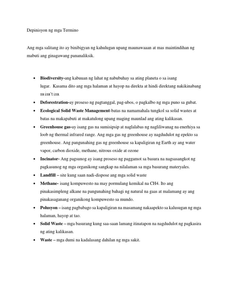 Definition of Terms | PDF