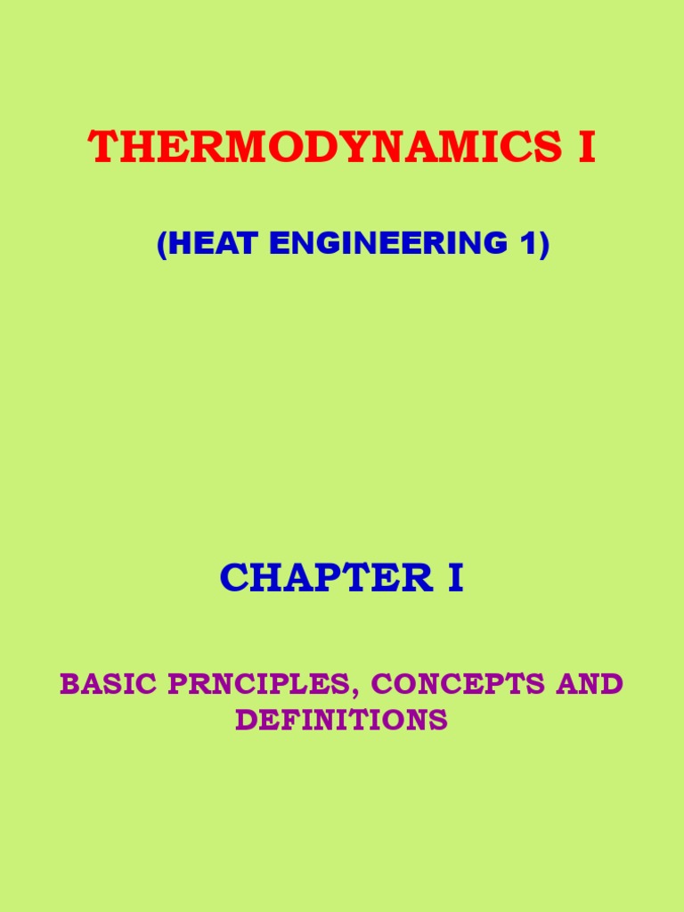 Lesson in Thermodynamics I | PDF
