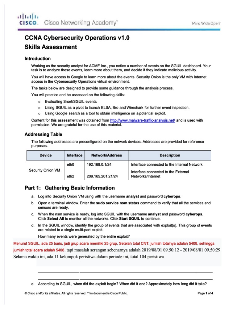 Cyberops Skills Assessment Student TRNG Exam Dikonversi 1docx | PDF ...