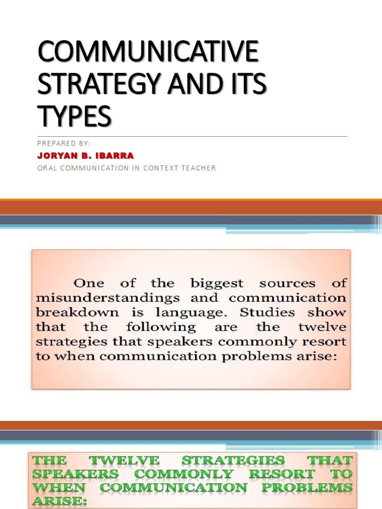 Communicative Strategy and Its Types: Preparedby | PDF
