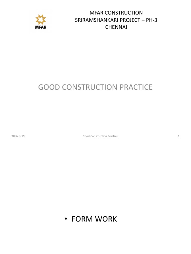 Good Construction Practice: Mfar Construction Sriramshankari Project ...