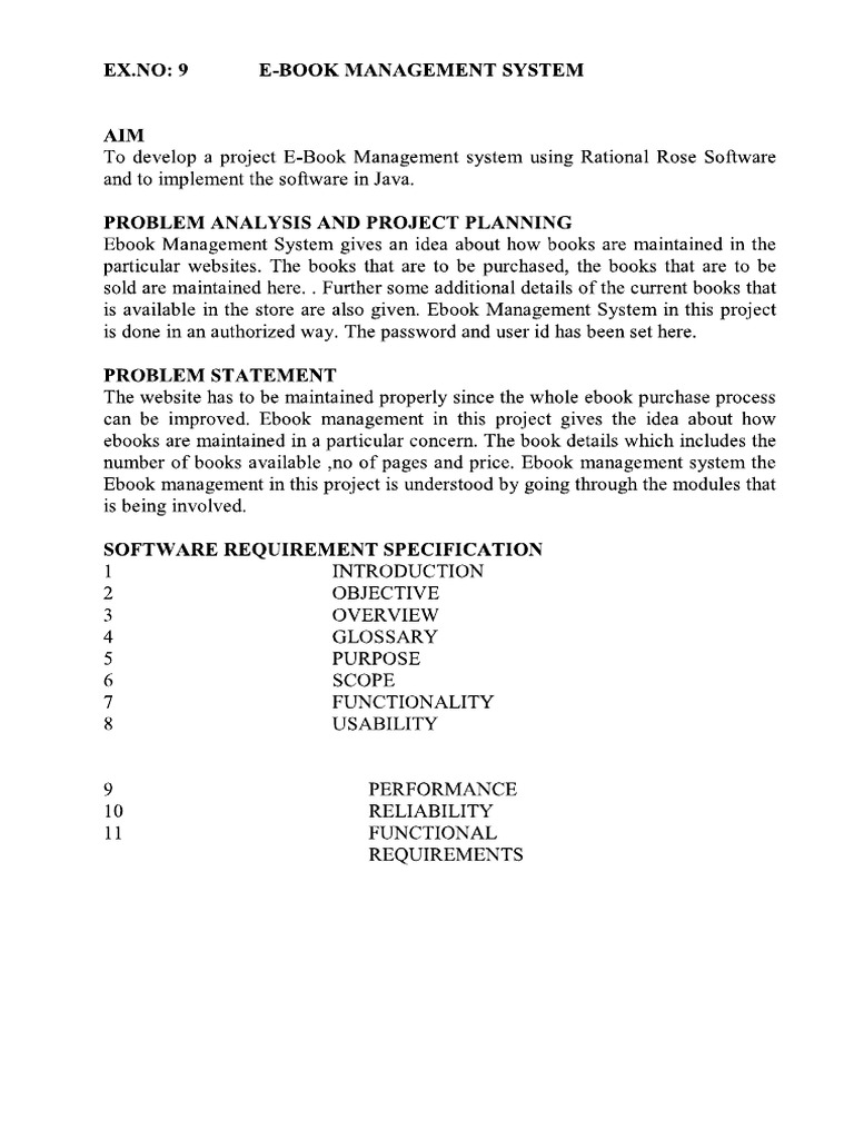 Ooad Lab Manual For Ebook Management | PDF