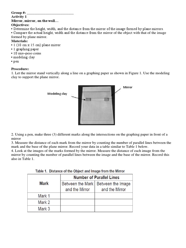 Activity 1 g10 q2 | PDF | Reflection (Physics) | Mirror
