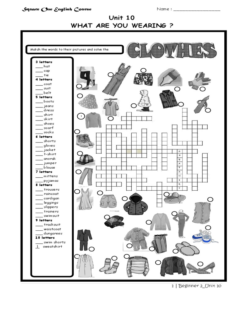 Clothes and Present Continuous For Kids | PDF | Sweater | English Language