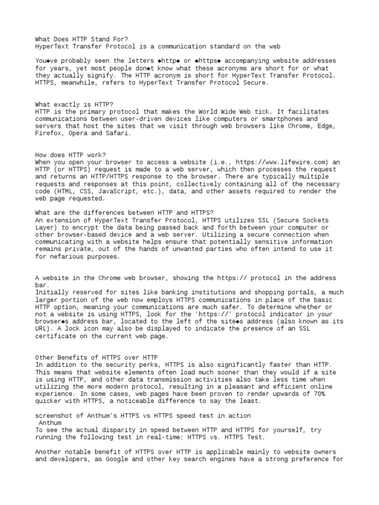 What Does HTTP Stand For | PDF | Hypertext Transfer Protocol | World ...
