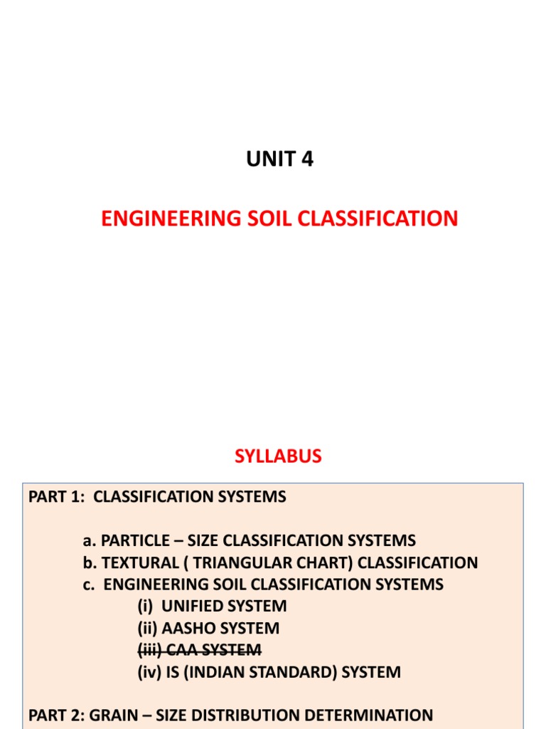 Unit 4 Soil Classification | PDF | Sand | Silt