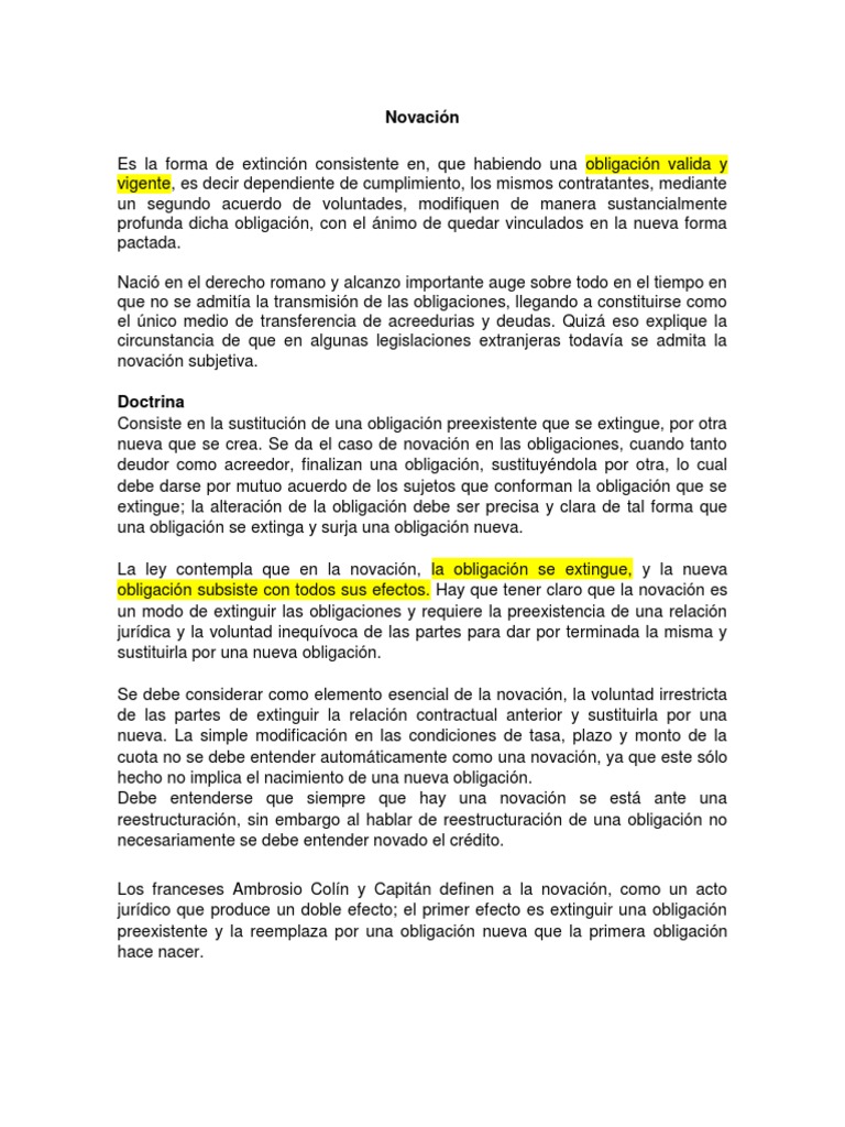 Novacion Civil | PDF | Business