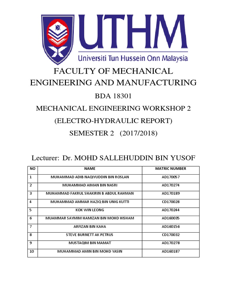 Full Report Hydraulics | PDF | Valve | Relay