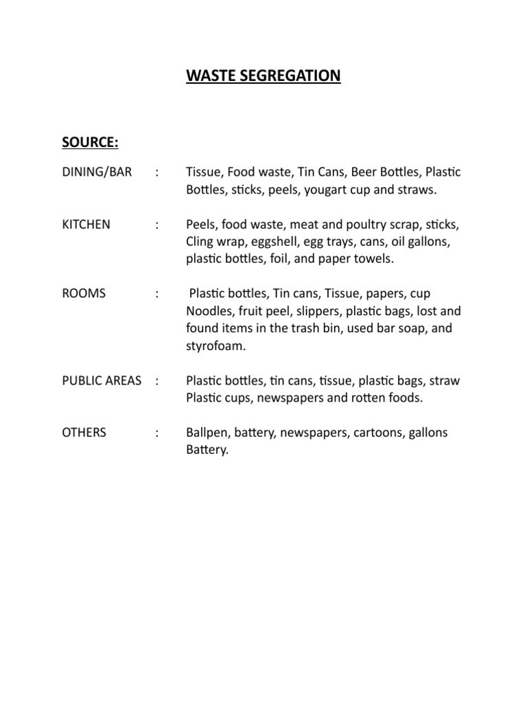 Waste Segregation | PDF