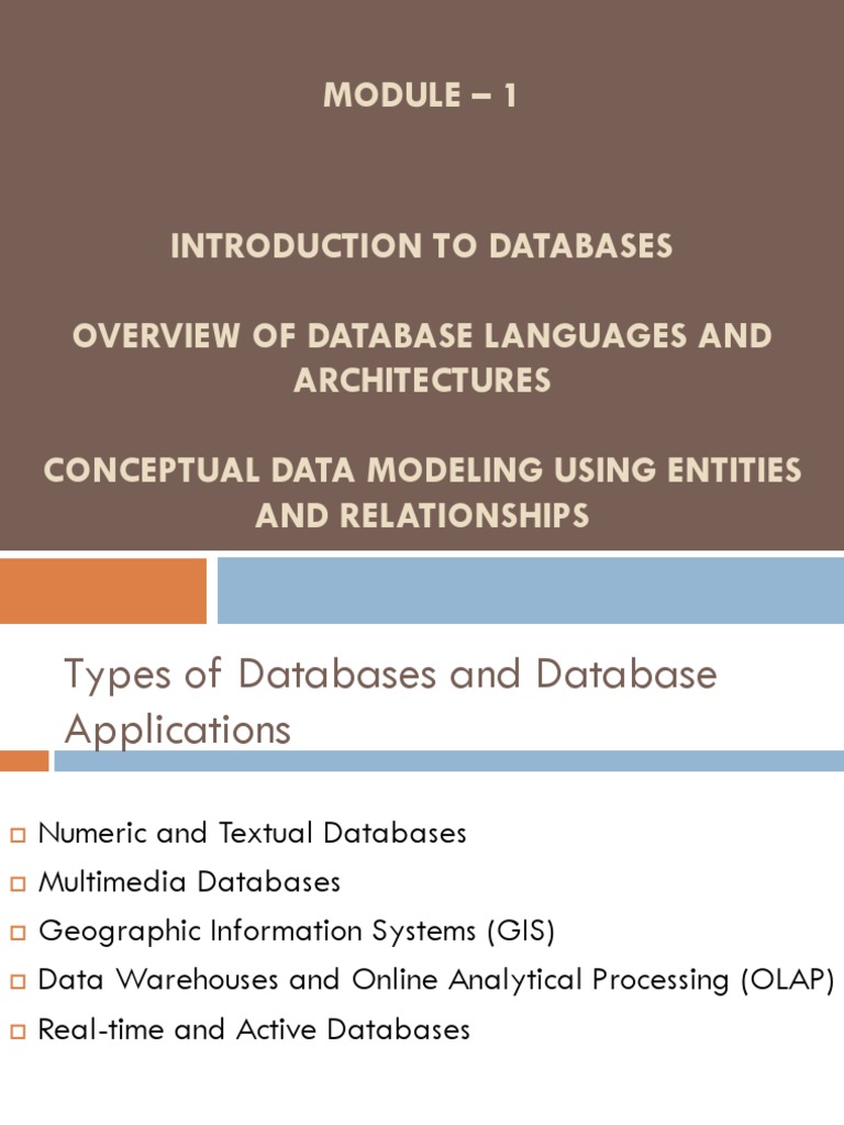 Module 1 (DBMS) | PDF | Conceptual Model | Data Model Module 1 (DBMS) | PDF | Conceptual Model | Data Model