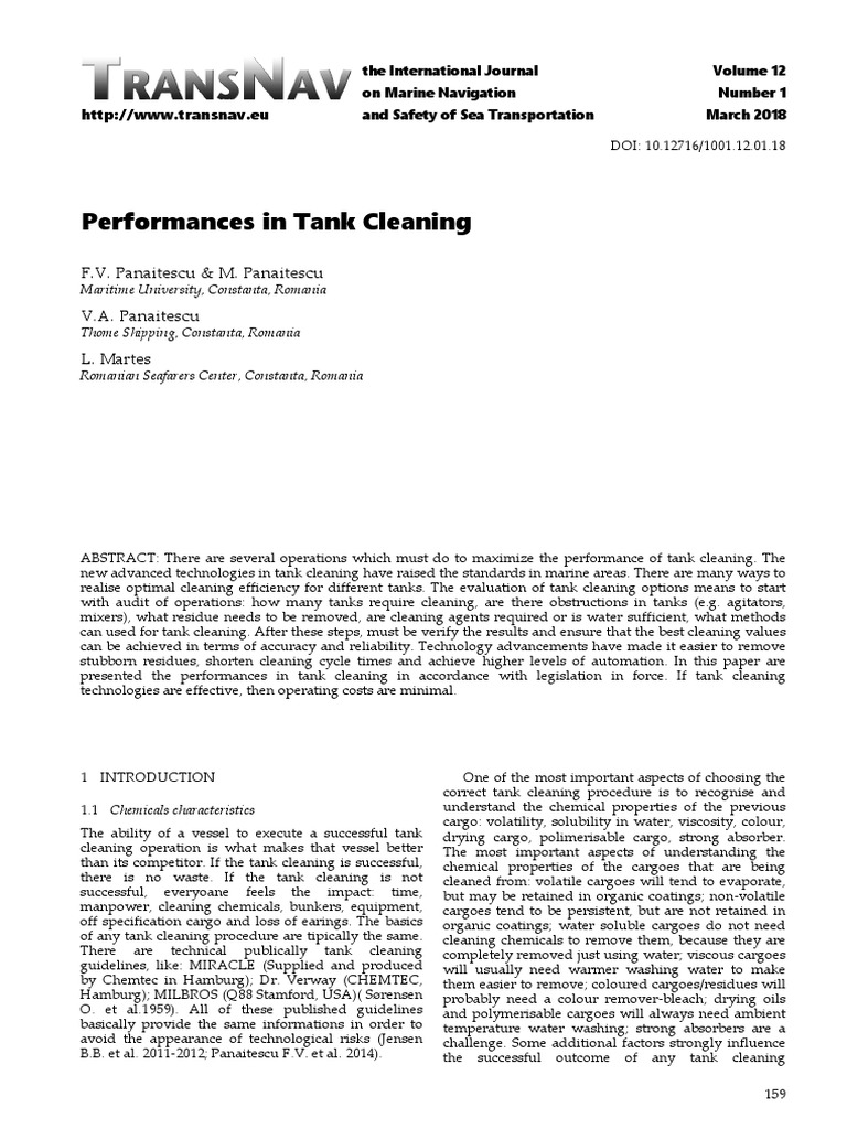 Performances in Tank Cleaning | PDF | Automation | Benzene