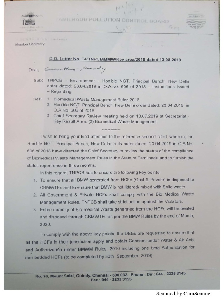 TNPCB Circular | PDF