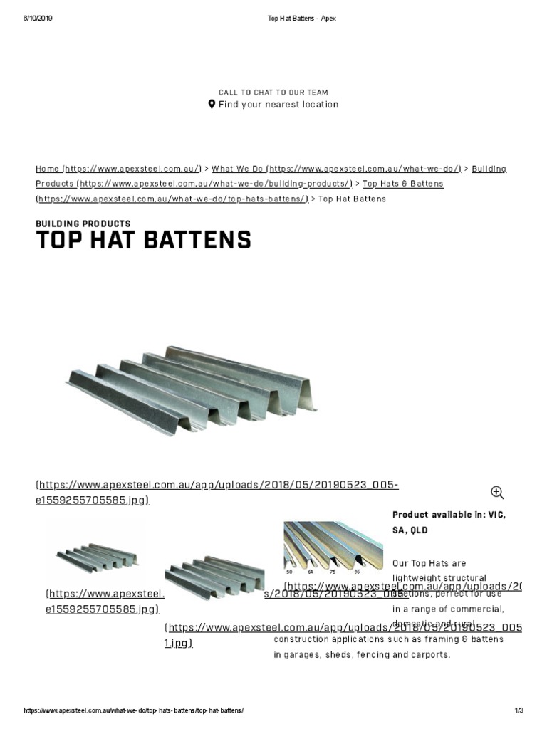 Top Hat Battens - Apex | PDF | Building Materials | Building Engineering