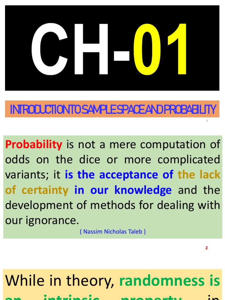 Introduction To Sample Space and Probability | PDF | Randomness | Probability