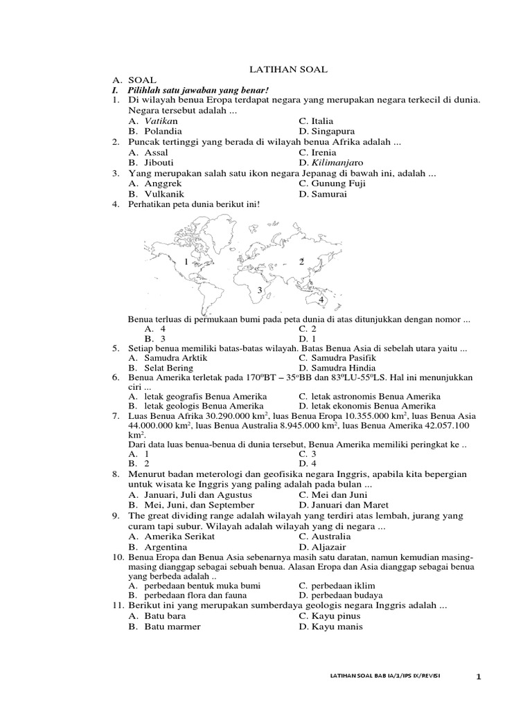 Latihan Soal 1a | PDF