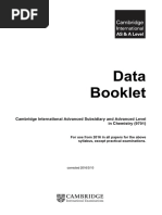 A Level Chemistry Data Booklet 2024 | PDF