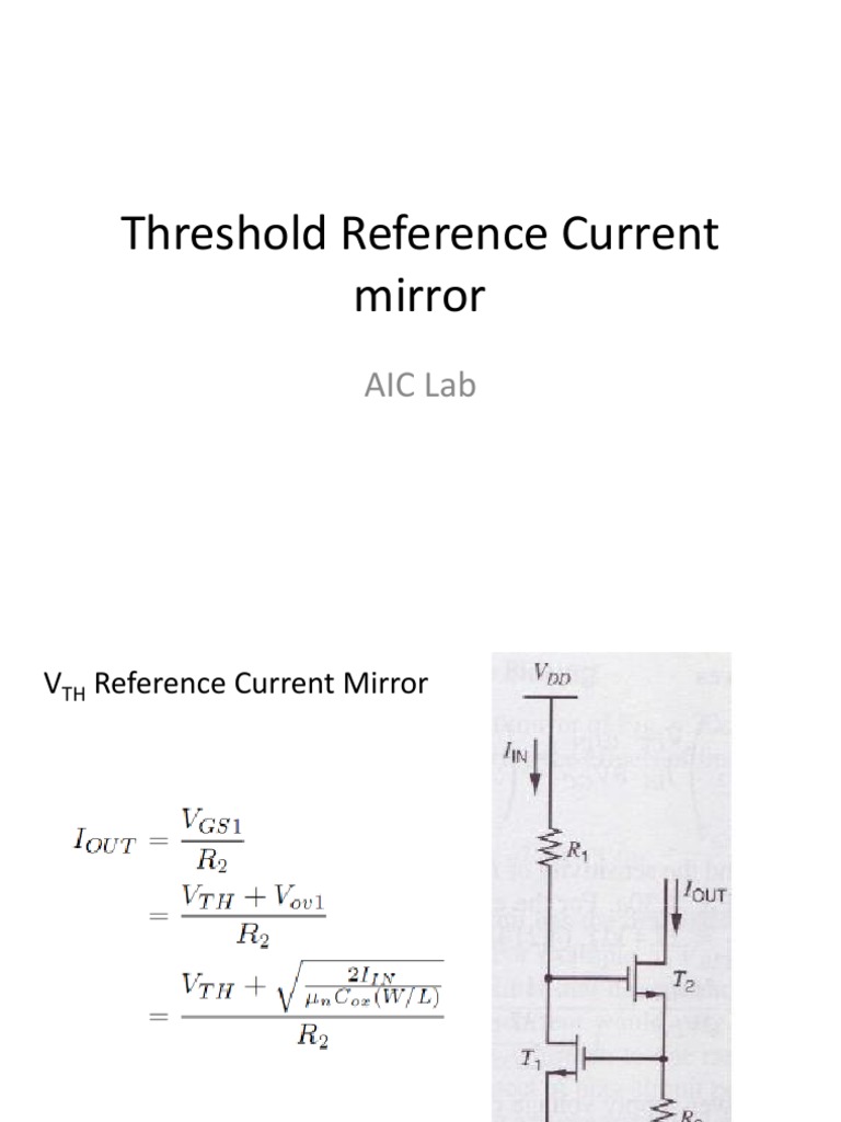 Threshold Reference Current Mirror: Aic Lab | PDF