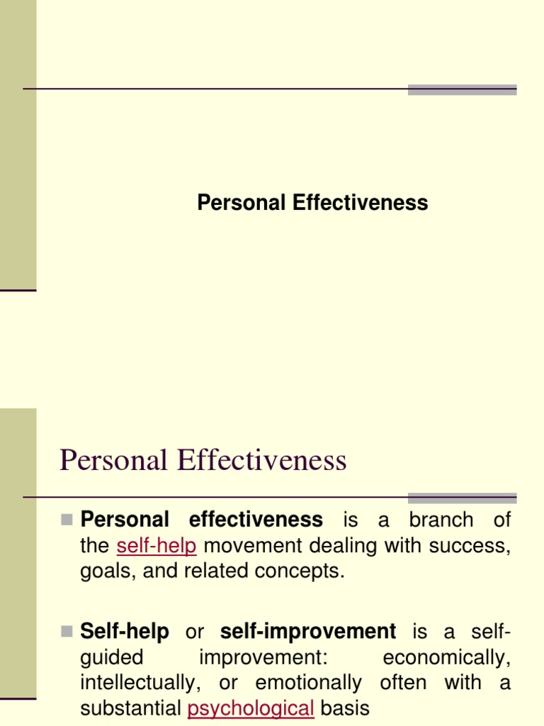 Personal Effectiveness Scale | PDF | Self Help | Metaphysics Of Mind