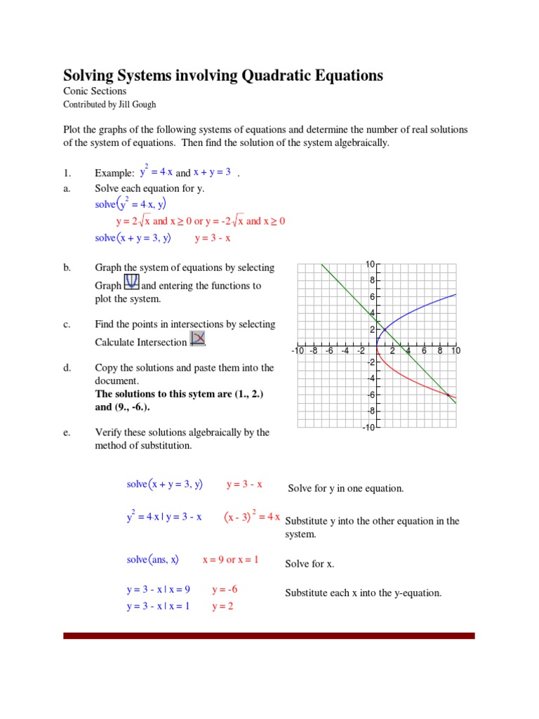 Systems of Conics | PDF | Equations | Quadratic Equation