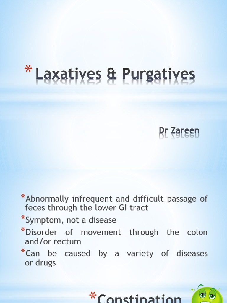 Laxatives1 and Purgatives | PDF | Constipation | Gastroenterology