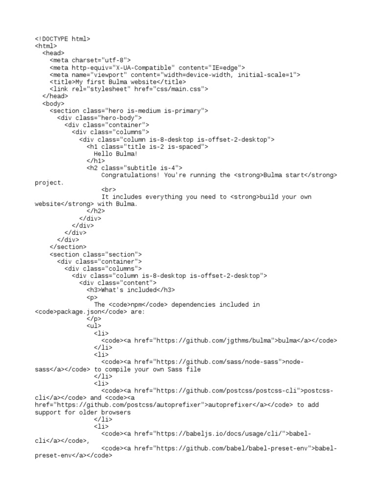 Bulma and Others | PDF | Cascading Style Sheets | Java Script