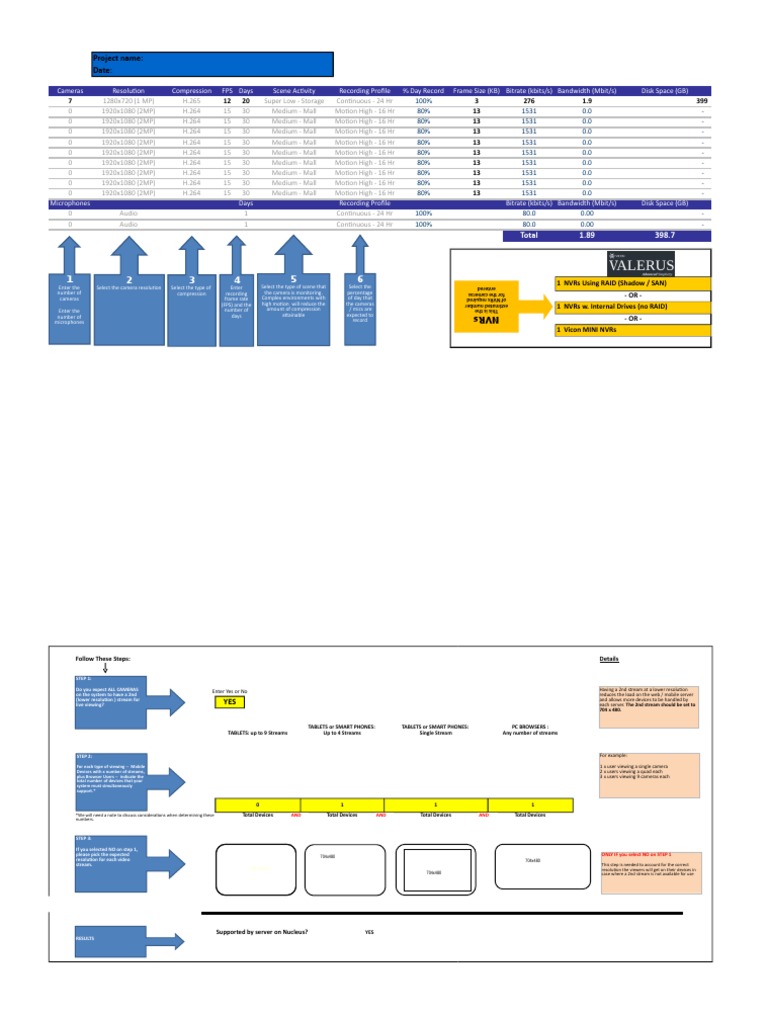 Storage Calculator Valerus | PDF | H.264/Mpeg 4 Avc | Streaming Media