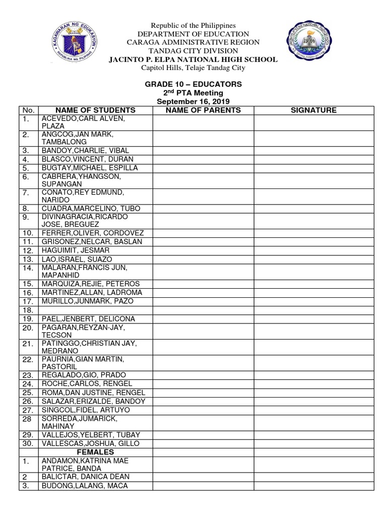 Grade 10 PTC Attendance | PDF | Non Profit Organizations | The United ...
