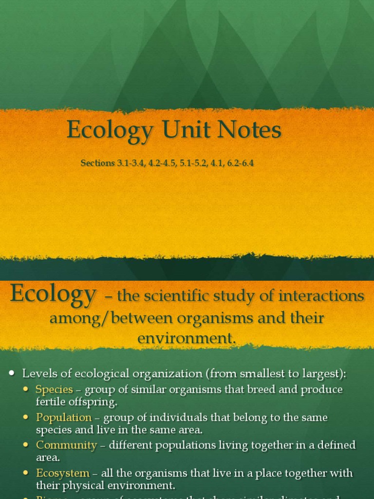 11-Ecology Notes PDF | Download Free PDF | Food Web | Ecosystem