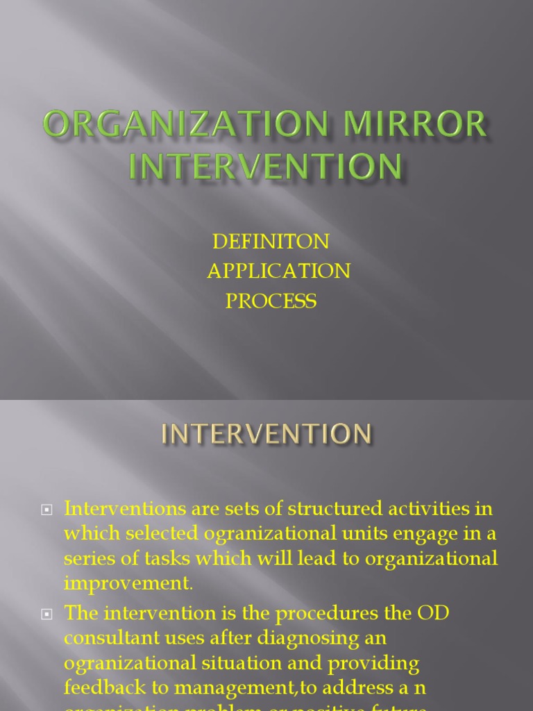 Organization Mirror Intervention | PDF | Career & Growth