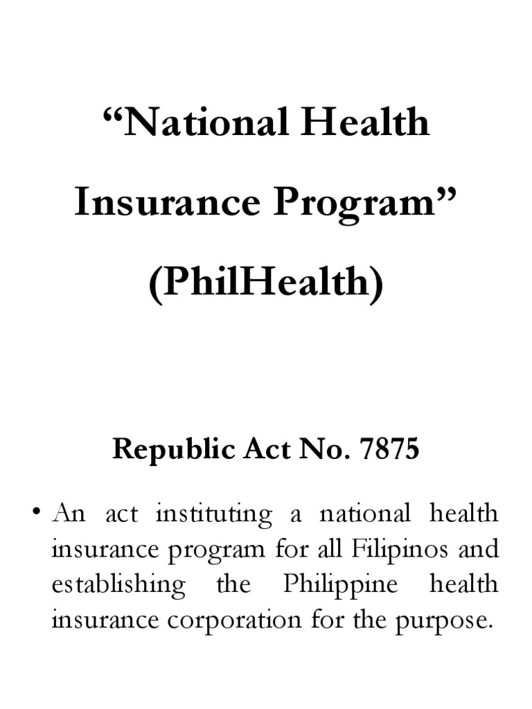 An Overview of the National Health Insurance Program Act and Its ...