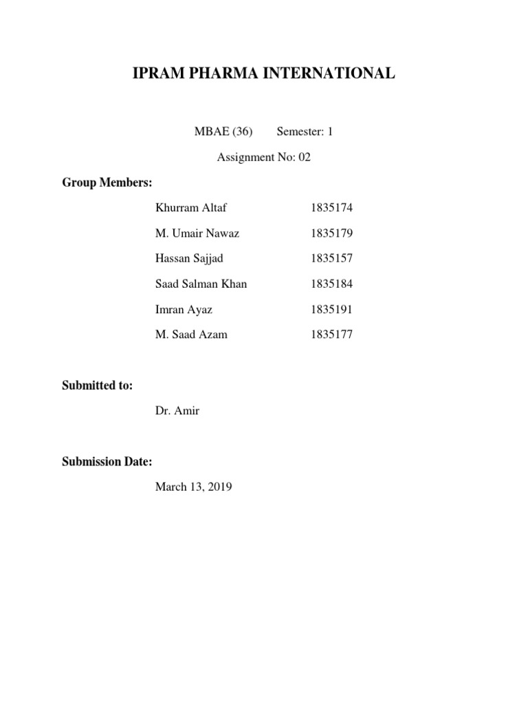 Solution of IPRAM Pharmaceutical Problem | PDF | Sales | Motivation