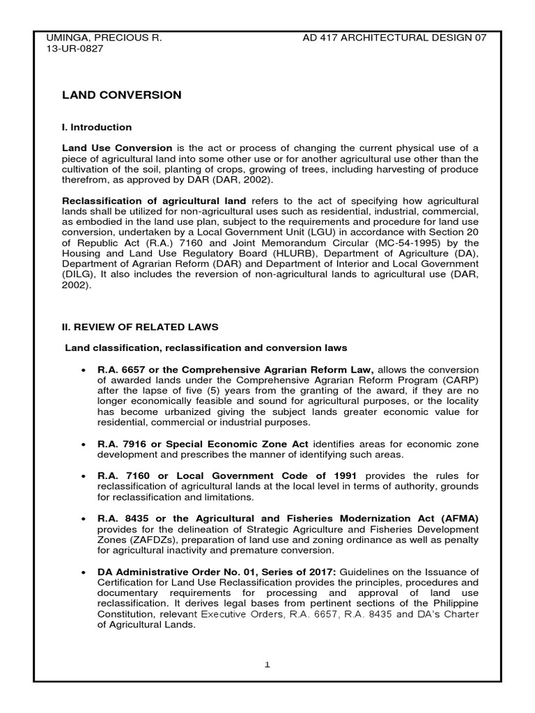 Land Conversion: Land Use Conversion Is The Act or Process of Changing ...