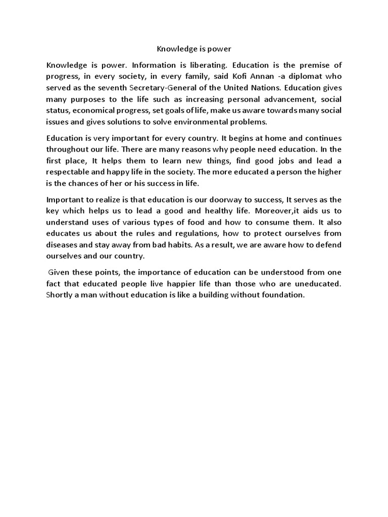 Knowledge Is Power | PDF