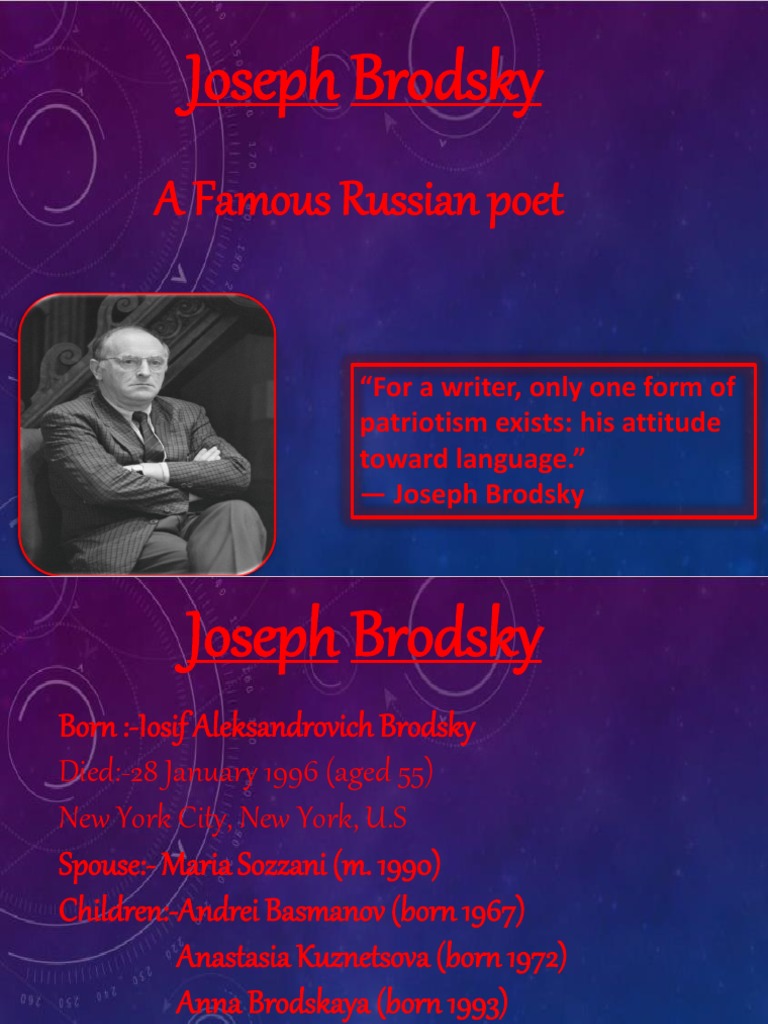 Joseph Brodsky: A Famous Russian Poet | PDF | Poetry