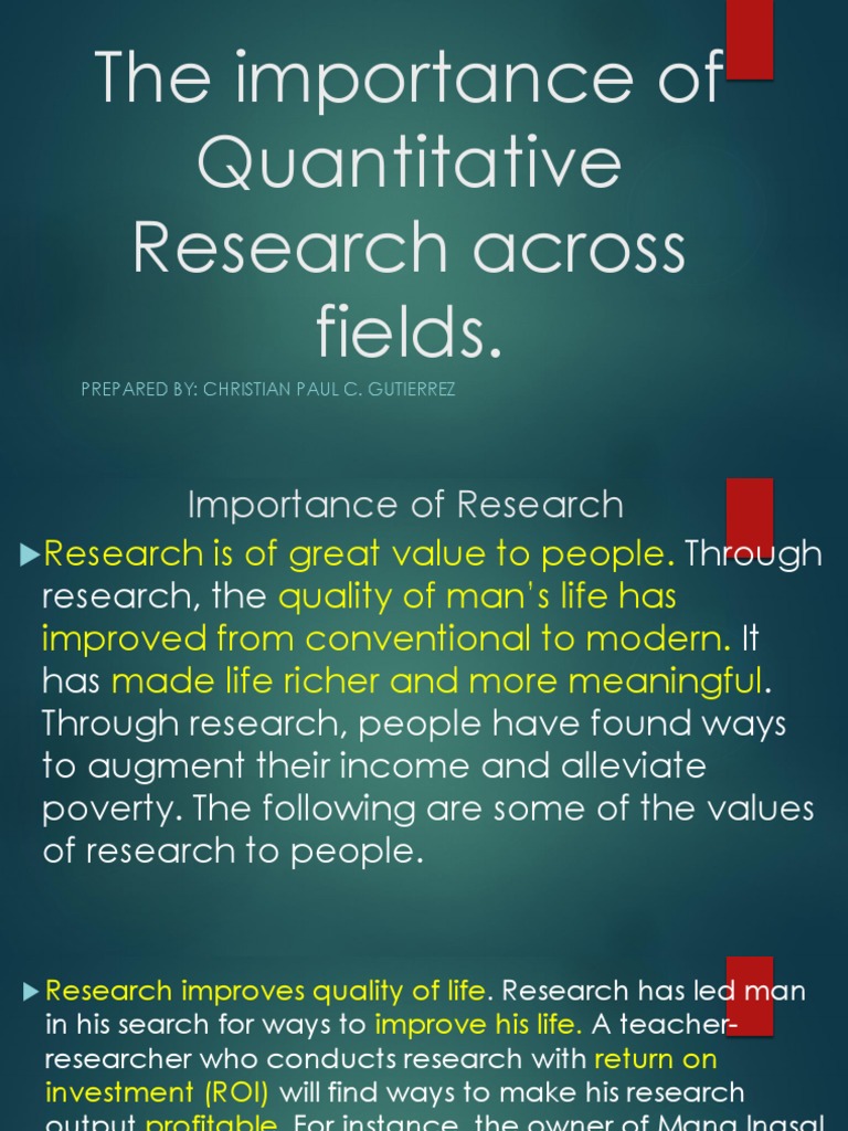 Lesson 2 - The Importance of Quantitative Research Across Fields-2 PDF ...