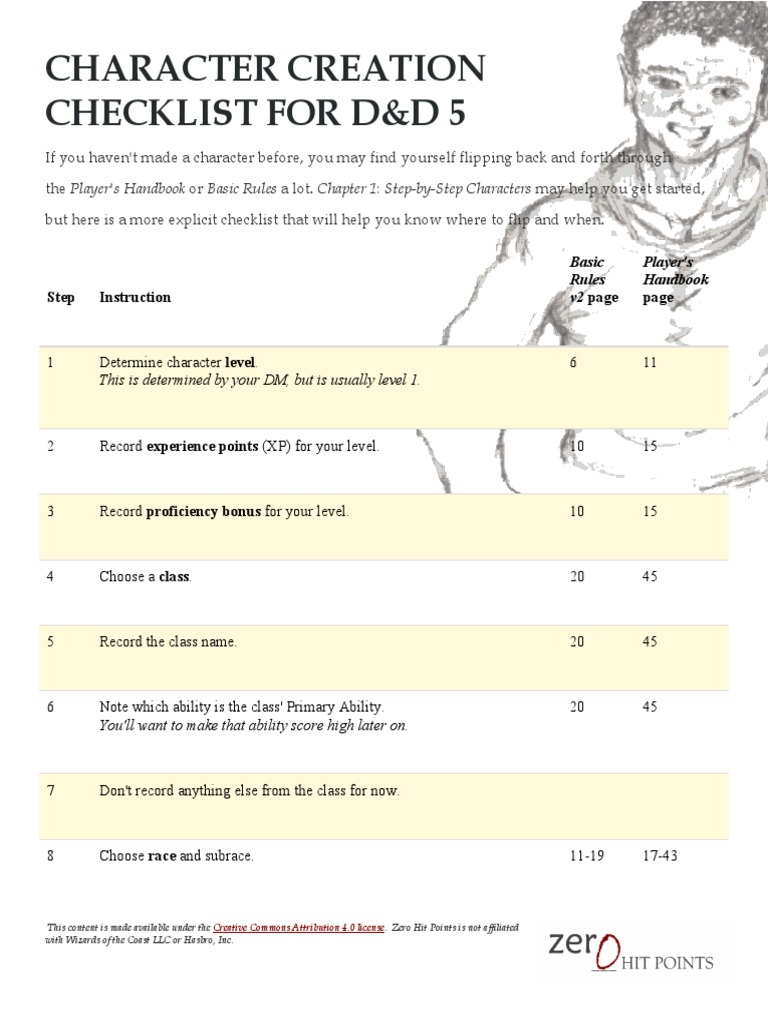 DnD5 Character Creation Checklist | PDF | Tabletop Games | Entertainment