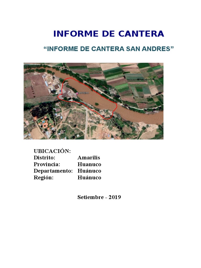 Informe de Cantera Caminos 2 | Descargar gratis PDF | Minería de superficie | Roca (geología)