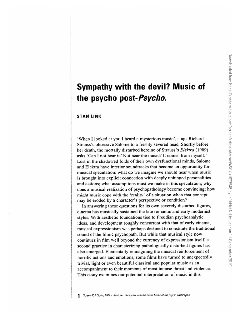 Music of The Psycho Post-Psycho | PDF | Opera | Emotions