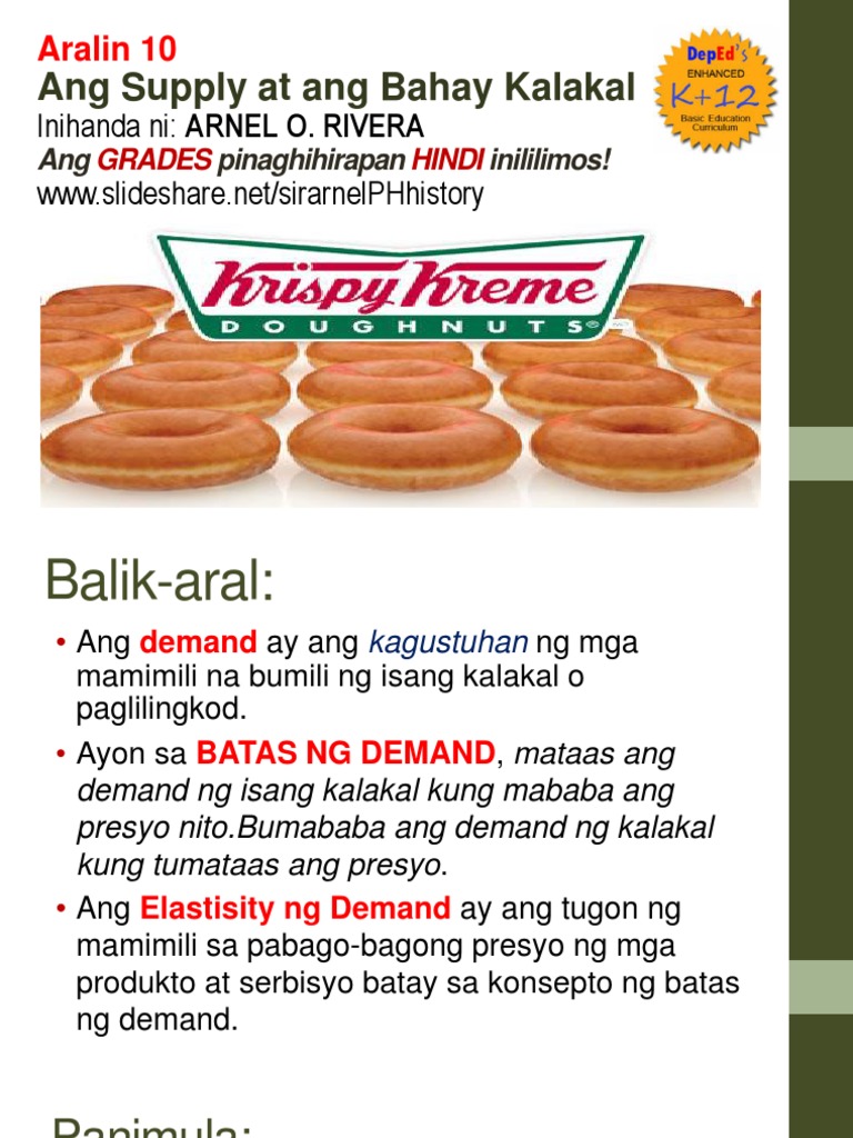 Aralin 10-Supply at Ang Bahay Kalakal | PDF