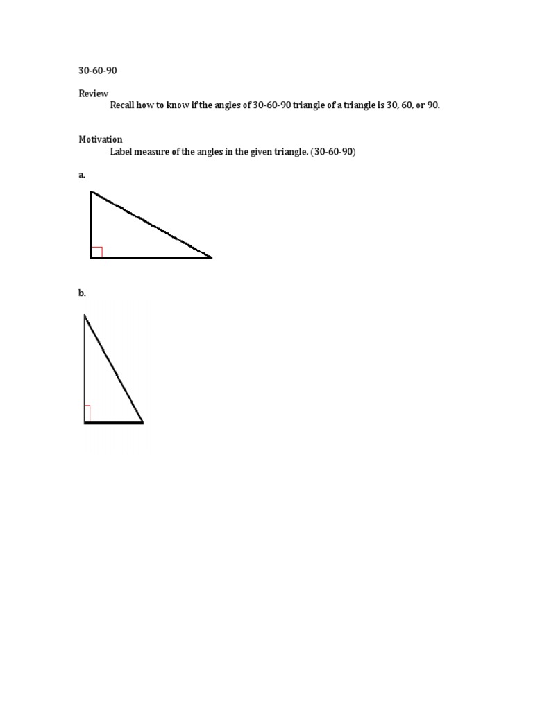 30-60-90 Theorem | PDF