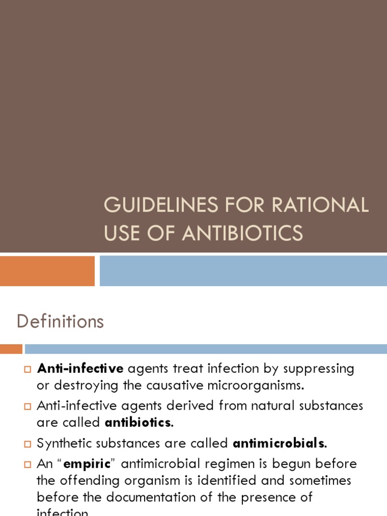 Guidelines For Rational Use of Antibiotics | PDF