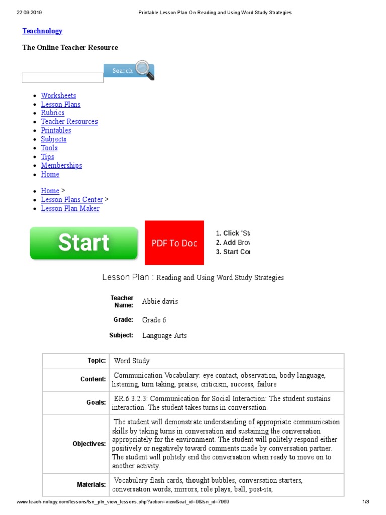 Worksheets Lesson Plans Rubrics Teacher Resources Printables Subjects ...