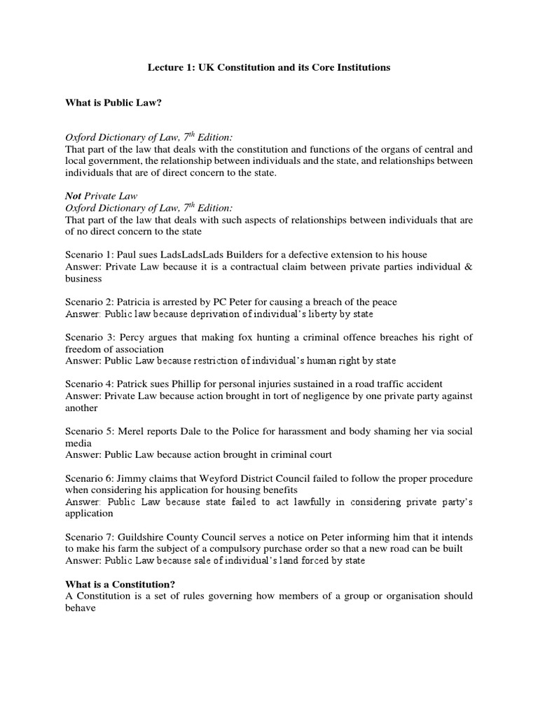 Understanding the UK Constitution | PDF | Parliament Of The United ...