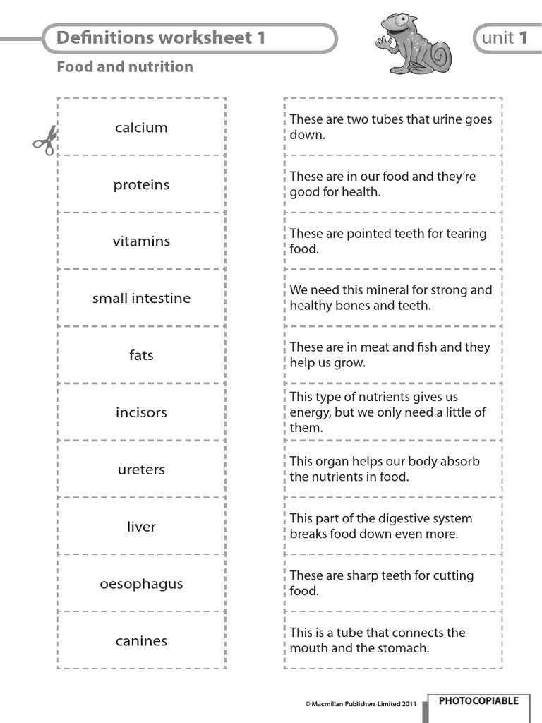 Definitions Worksheet 1: Unit 1 | PDF