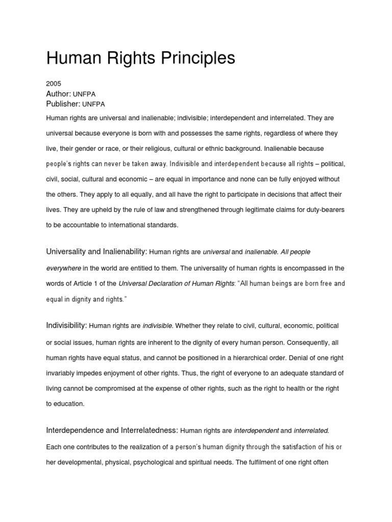 Human Rights Principle | PDF | Human Rights | Rights