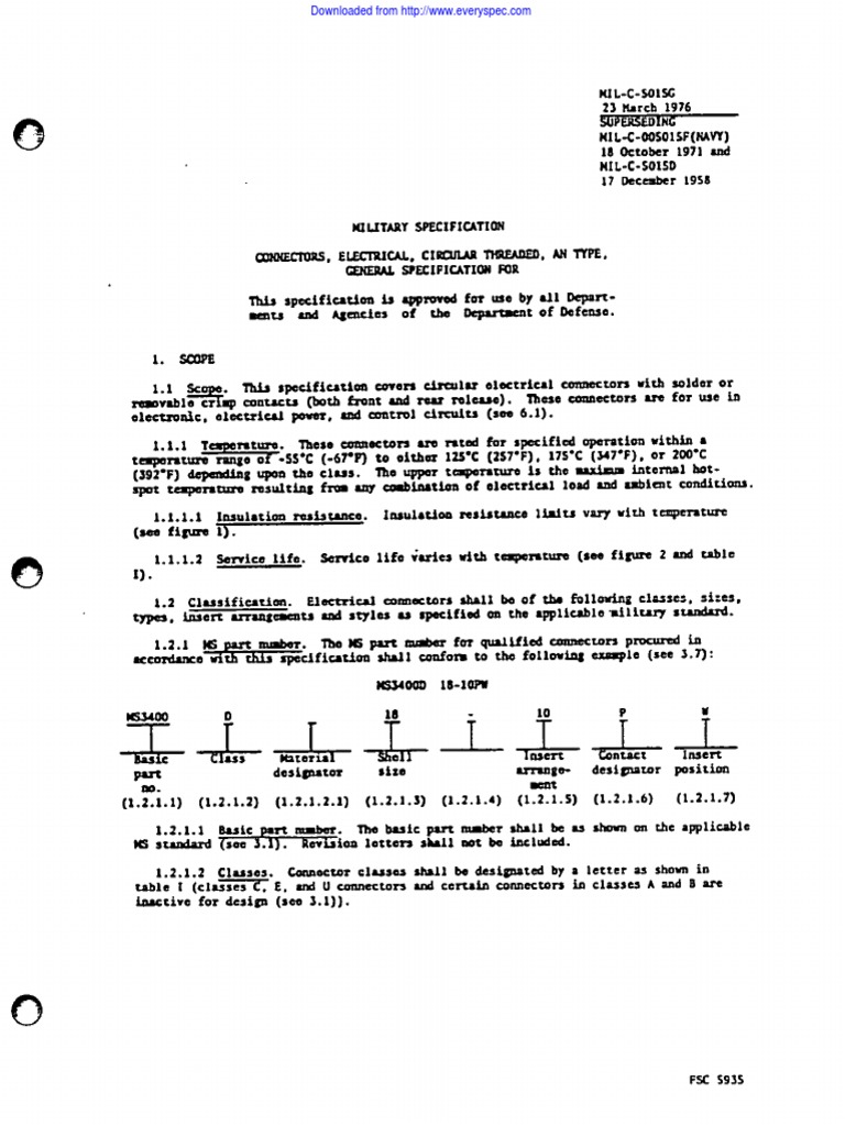 Mil C 5015G | PDF | Electrical Connector | Building Materials