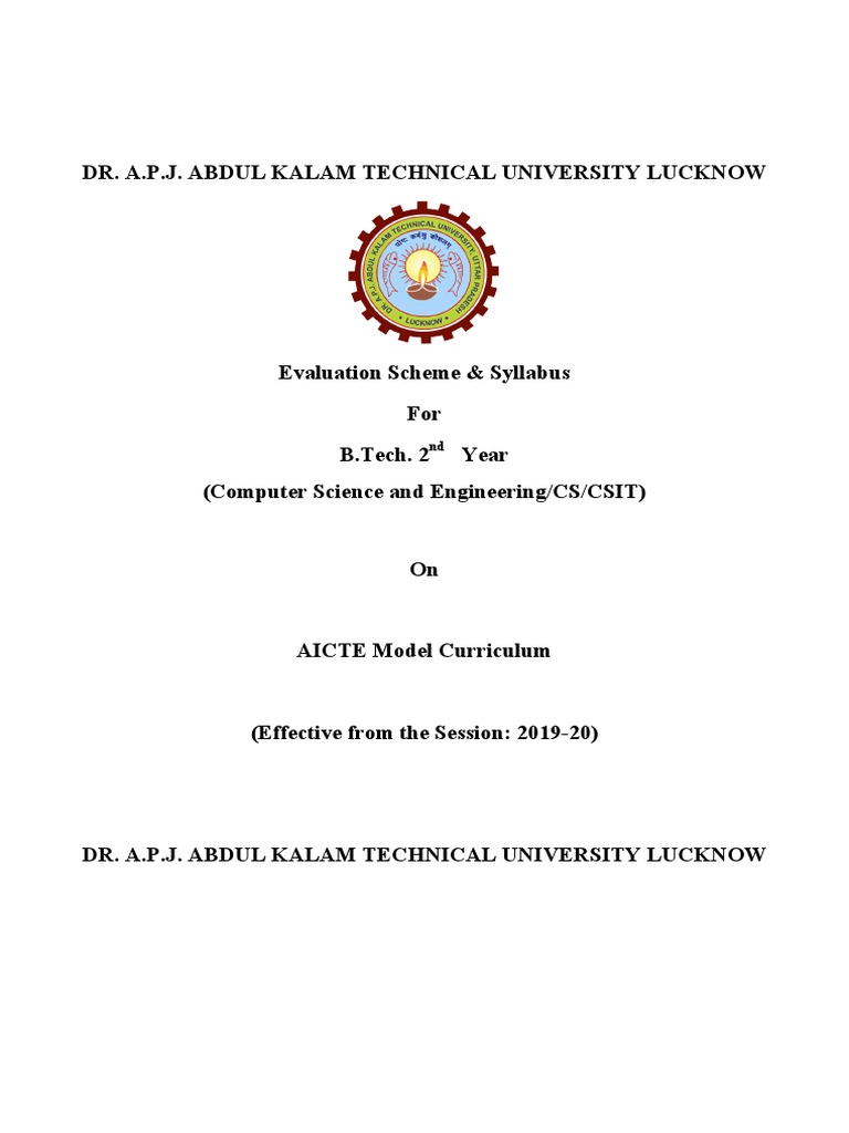 B.Tech 2nd Year CSE & CSIT AICTE Model Curriculum 2019-20 PDF | PDF | Process (Computing ...