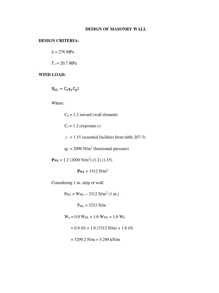 Design of Masonry Wall | PDF | Economic Sectors | Building Engineering