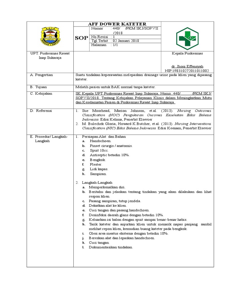 Sop Aff Dower Kateter | PDF