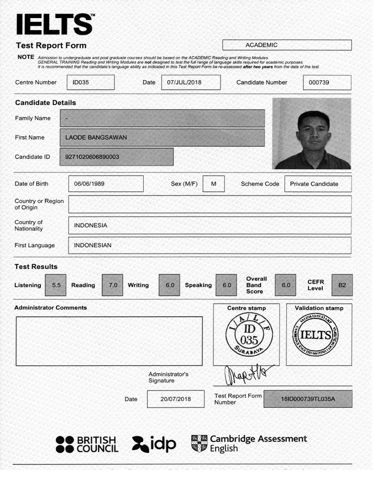 Ielts Result Certificate | PDF